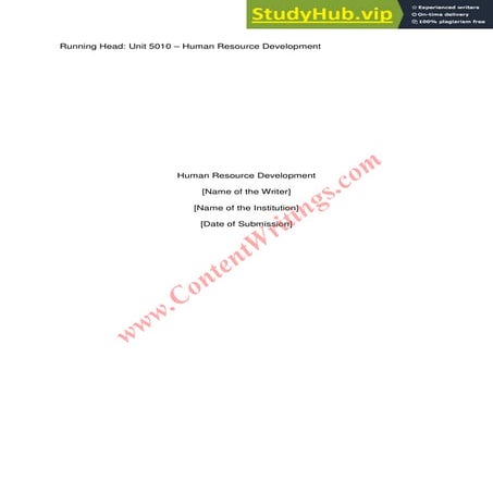 Assignment On Human Resource Development | PDF