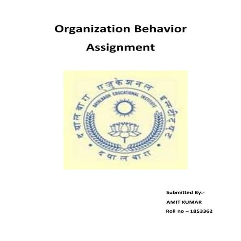 Assignment on organization behaviour | DOCX