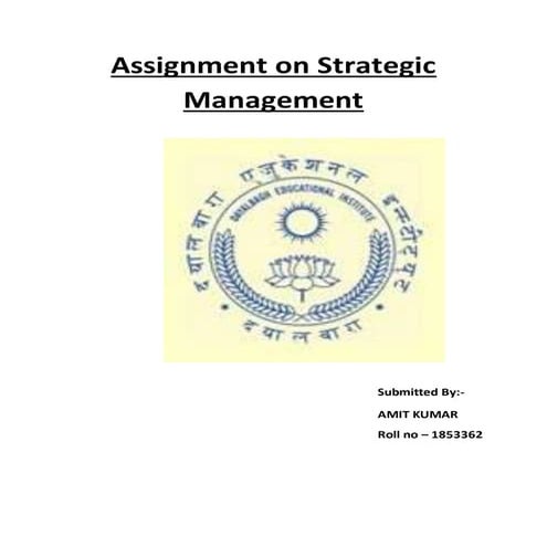 Assignment on Strategic Management | DOCX