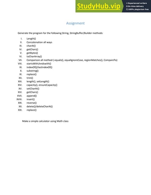 Assignment On String Math | PDF Assignment On String Math | PDF