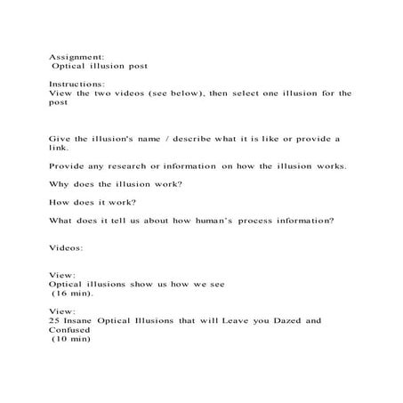 Assignment optical illusion post instructions view the t | DOCX