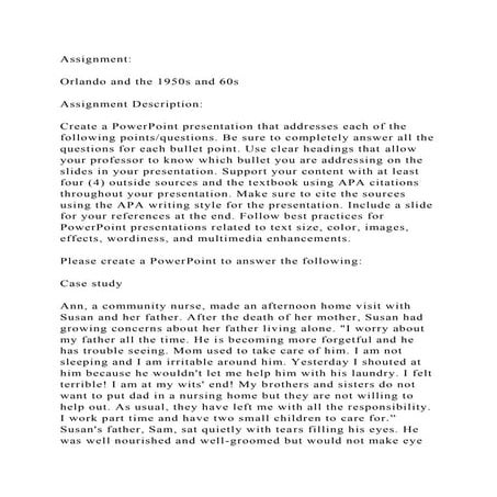 AssignmentOrlando and the 1950s and 60sAssignment Descripti.docx