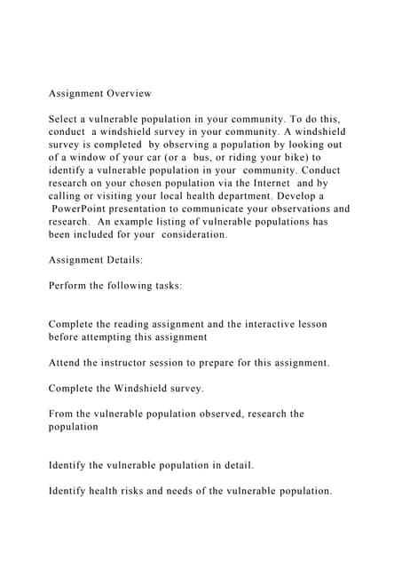 Identify the vulnerable population in detail.Identify heal.docx