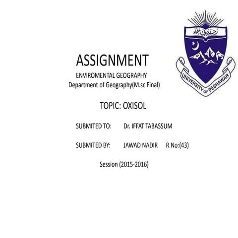 Assignment oxisol | PPTX