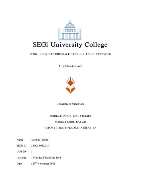 Piper Alpha Disaster Report | DOCX