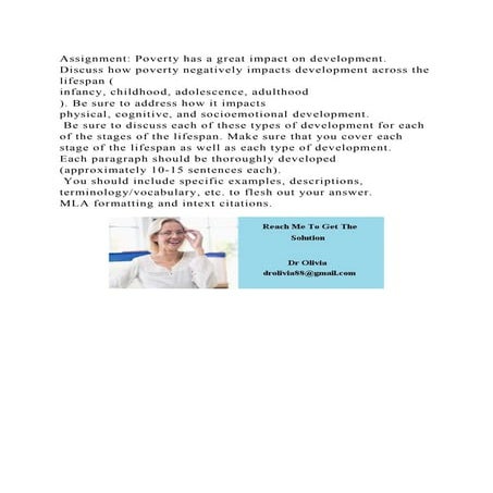 Assignment Poverty has a great impact on development. Discuss how p.docx