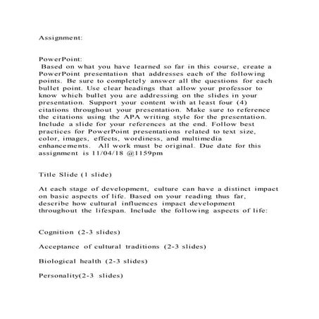 Assignment PowerPoint Based on what you have learned so fa | DOCX