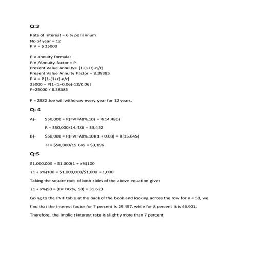 Financial Management Assignment practicals | DOCX