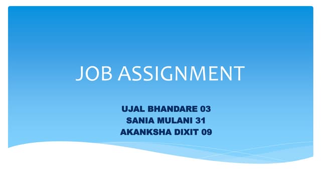 Assignment problem | PPTX