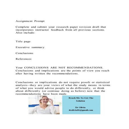 Assignment PromptComplete and submit your research paper rev | DOCX