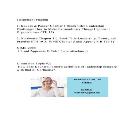 assignment reading 1. Kouzes & Posner Chapter 1 (book title .docx