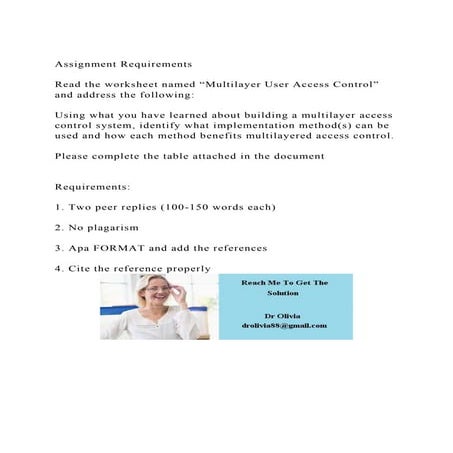 Assignment RequirementsRead the worksheet named Multilayer Us.docx ...