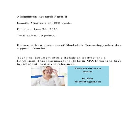 Assignment Research Paper II Length Minimum of 1000 words. .docx ...