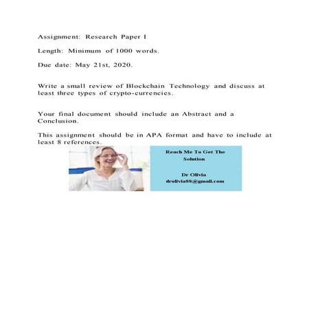 Assignment Research Paper I Length Minimum of 1000 words. | DOCX