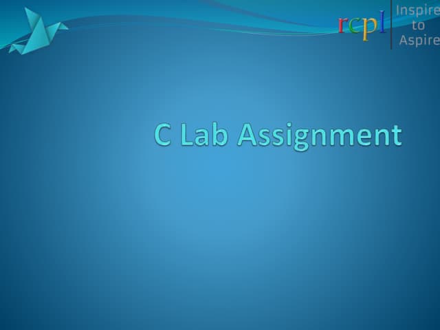 C Programming Assignment Presentation File Ppt 1347