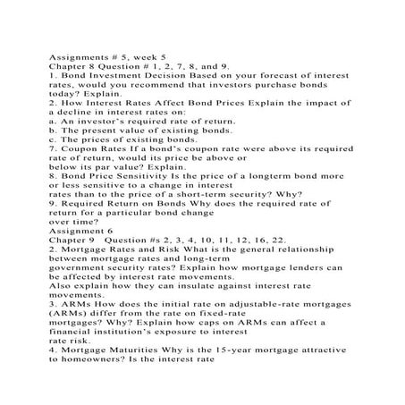 Assignments # 5, week 5Chapter 8 Question # 1, 2, 7, 8, and 9..docx