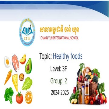 Presentation about healthy foods and unhealthy foods | PPTX