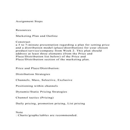 Assignment StepsResources Marketing Plan and Outline.docx