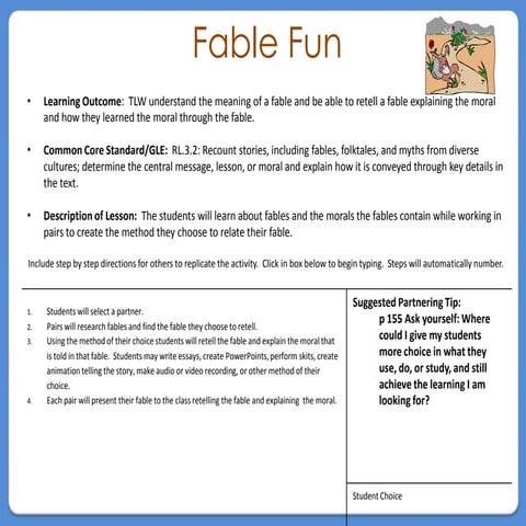 Grade 3: Fable Activity | PPTX