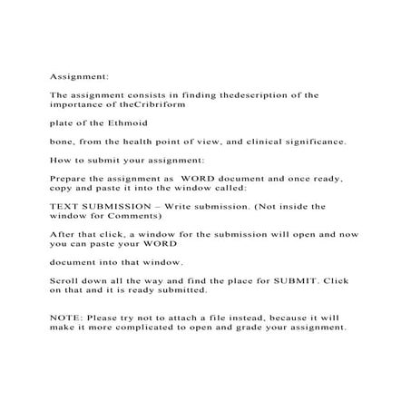 AssignmentThe assignment consists in finding thedescripti | PDF