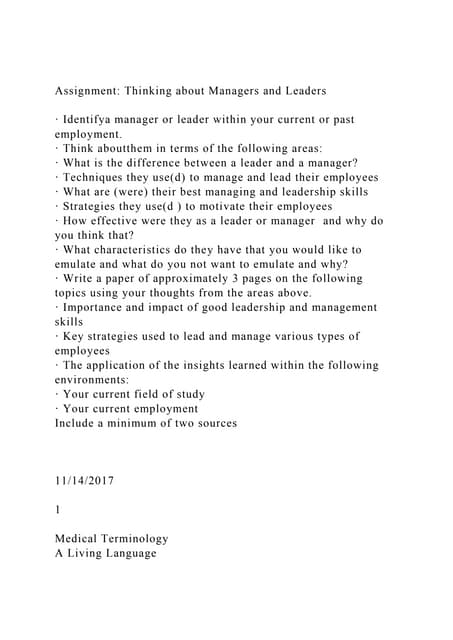 Assignments are designed to be self-reflective and to provide studen ...