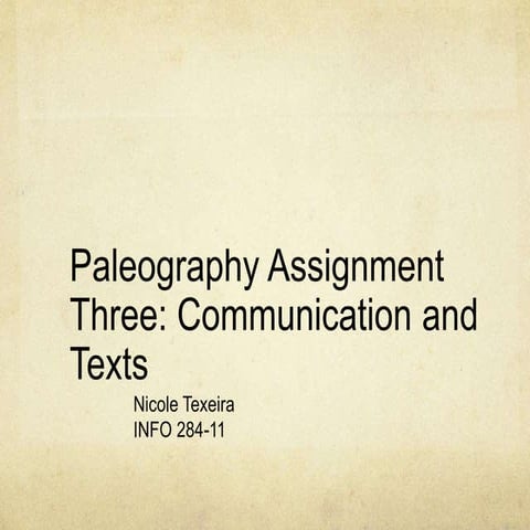 Assignment Three: INFO 284-11 | PPTX