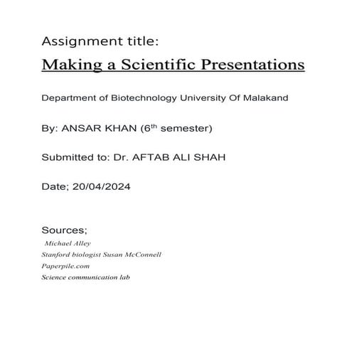 Assignment title making a scientific presentations.docx