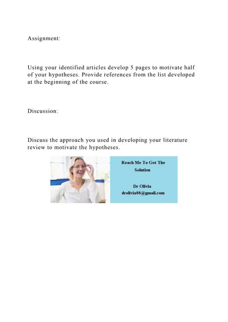 Assignmentusing Your Identified Articles Develop 5 Pages Todocx