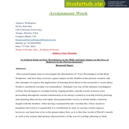 Assignment Work | PDF