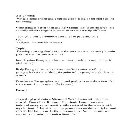 CONTRAST ESSAY | PPTX