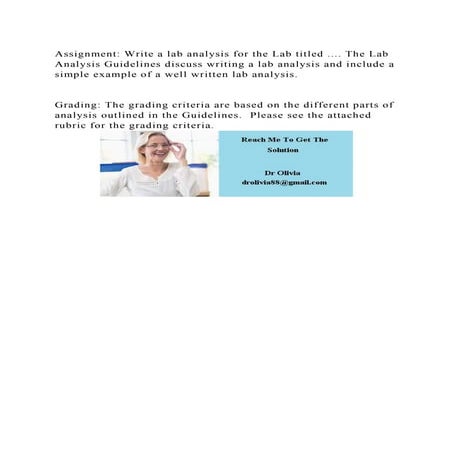 Assignment Write A Lab Analysis For The Lab Titled The Lab Ana Pdf