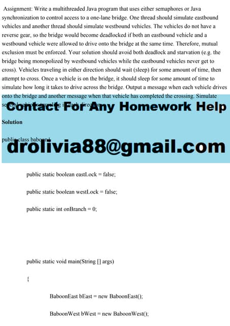 Assignment Write a multithreaded Java program that uses either semap.pdf Assignment Write a multithreaded Java program that uses either semap.pdf