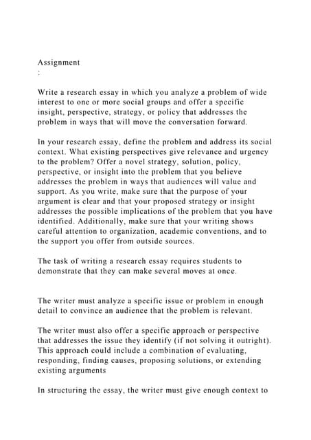 Paper Your first research essay should be a fully completed work .docx