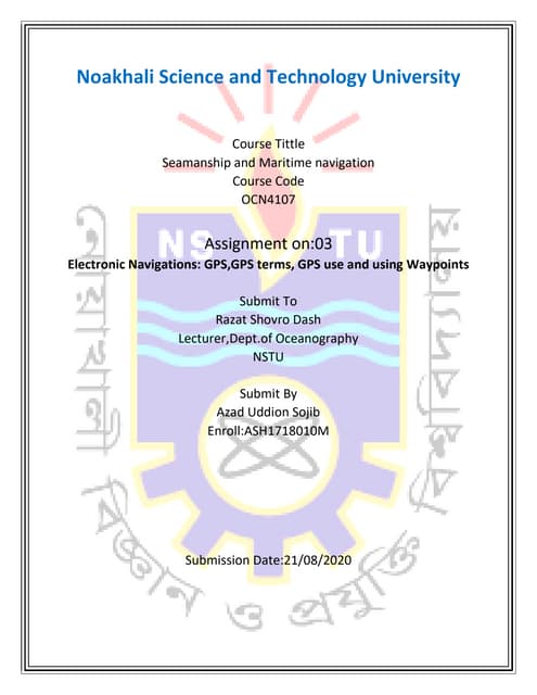 Presentation on GPS (Global Positioning System) | PPTX