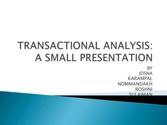 Transactional analysis | PPTX