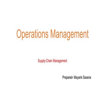 Assignment operations management | PPT