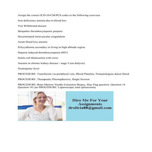 Assign the correct ICD-10-CM-PCS codes to the following exercises Iron.pdf
