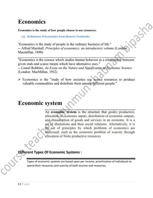 Types of economic system | PPTX