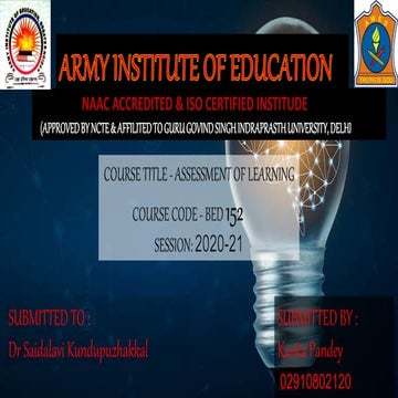 ASSINGNMENT 152.pptxassessment of learning education , b.ed education | PPT