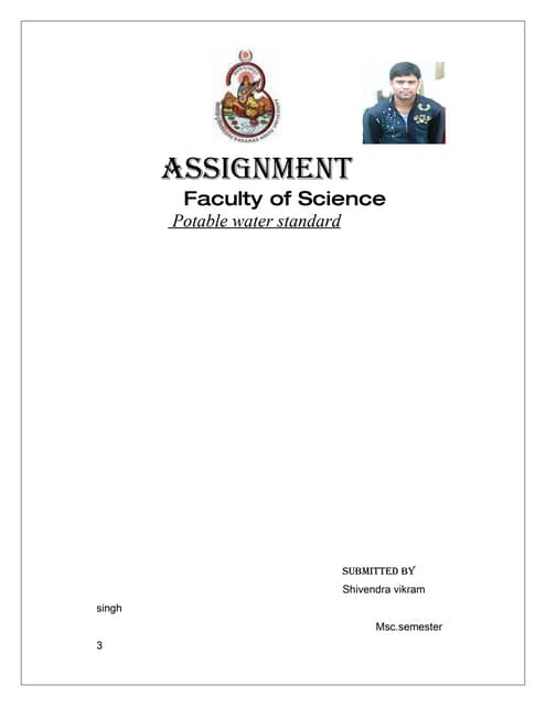 Drinking water quality | PPT