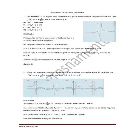 Derivadas - Exercícios resolvidos | PDF