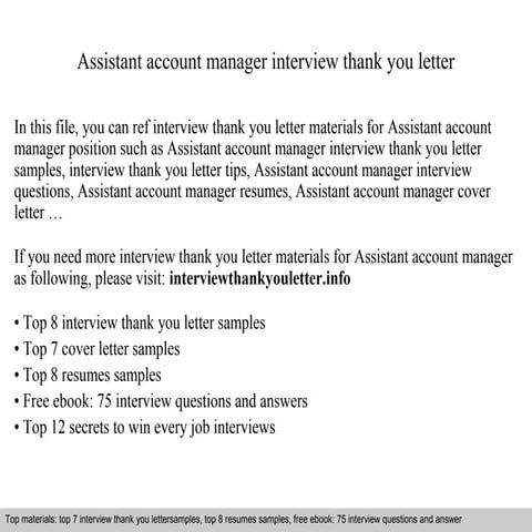 Assistant account manager | PPT