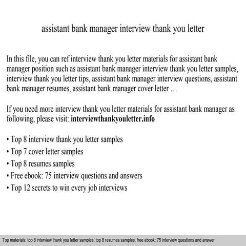 Assistant bank manager | PPT