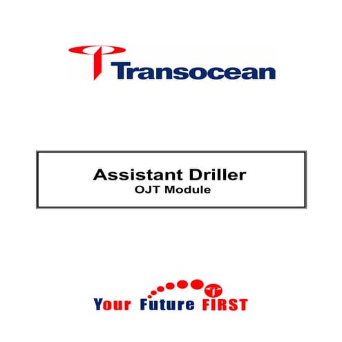 Assistant driller ojt module | PDF