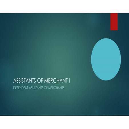 ASSISTANTS OF MERCHANTS 1 - Business Law | PDF