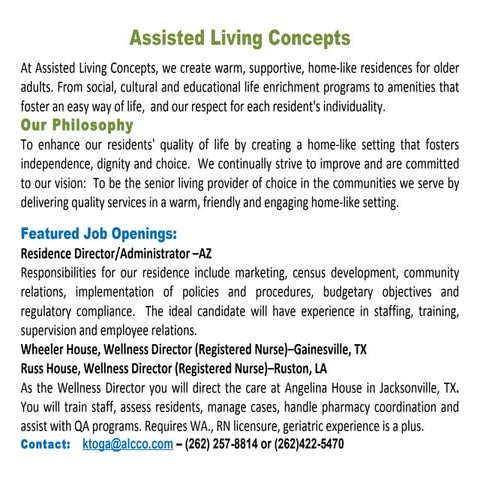 Assisted living concepts | PPT