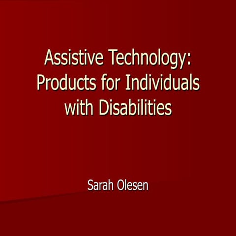 Assistive Technology-Role of Occupational therapy | PPTX