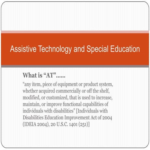 Assistive Technology And Special Education | PPTX