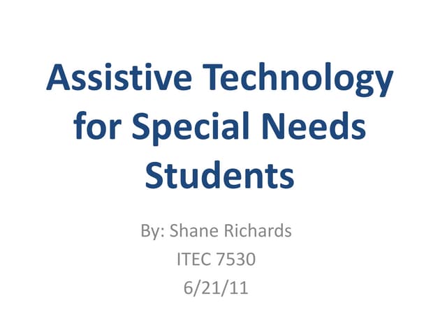 Assistive technology powerpoint | PPTX