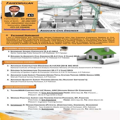 Associate civil engineer faheemullah | PDF